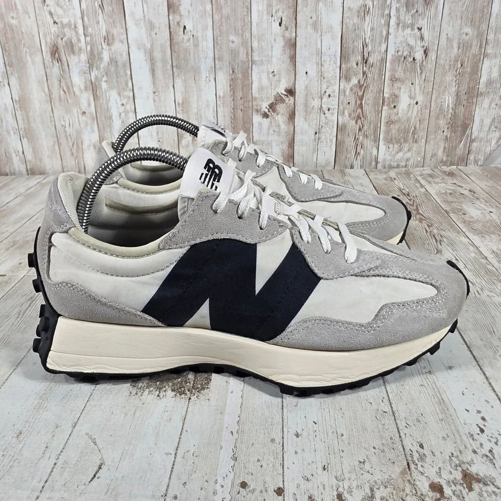 New Balance | Shoes | New Balance 327 Sea Salt Black Suede Sneakers ...